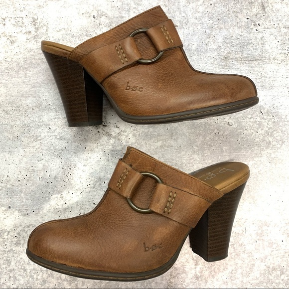 Born | Shoes | Born Concept Brown Leather Clog Heels | Poshmark